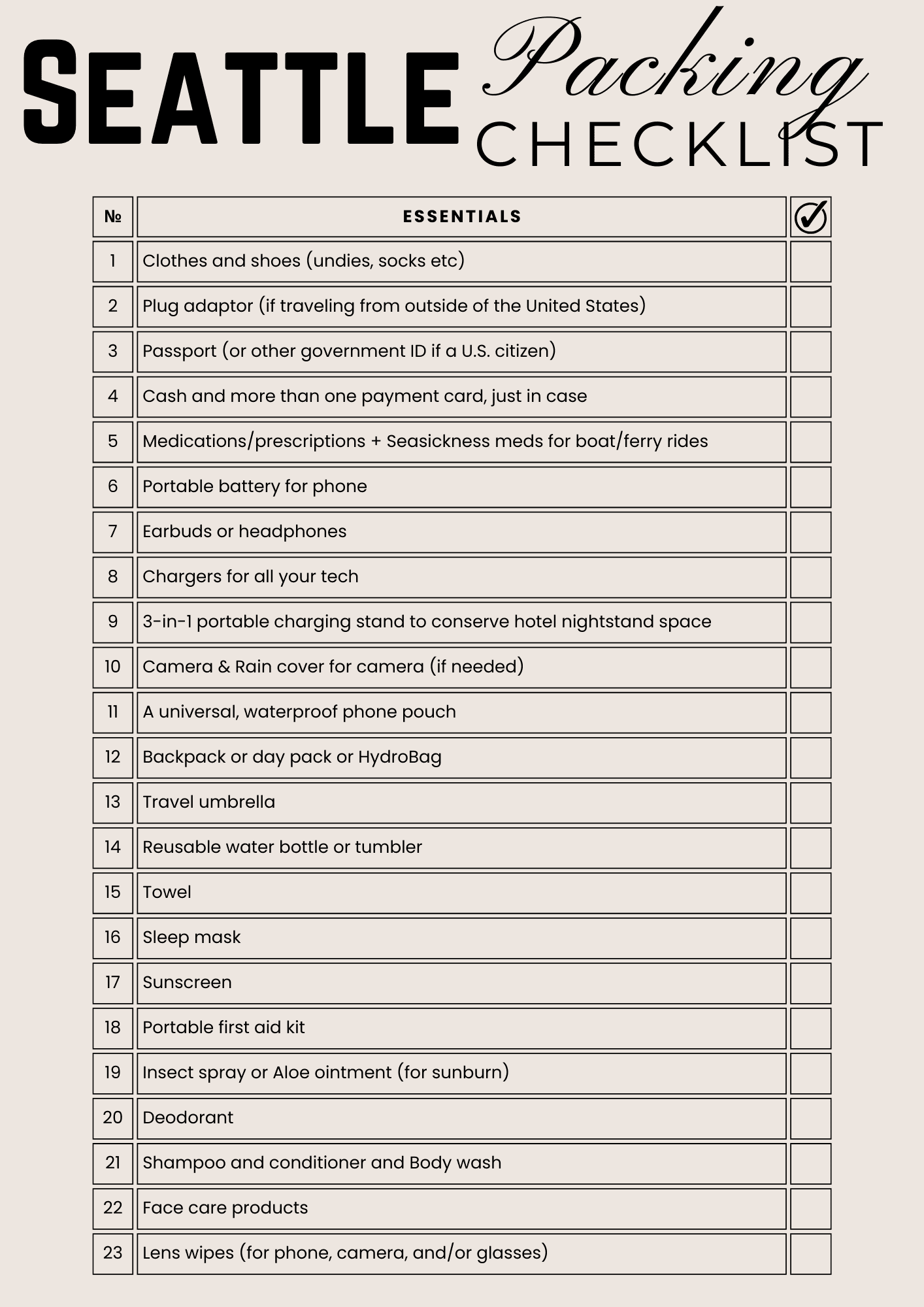 What You Need in your Seattle Packing List | Essential Guide